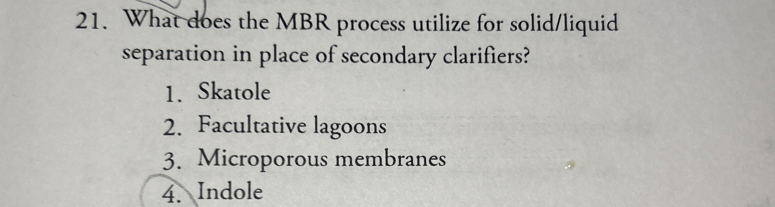 Solved What does the MBR process utilize for solid/liquid | Chegg.com