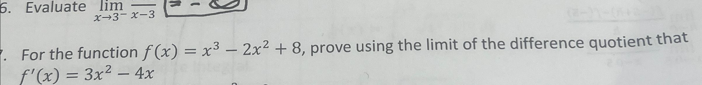 Solved For the function f(x)=x3-2x2+8, ﻿prove using the | Chegg.com