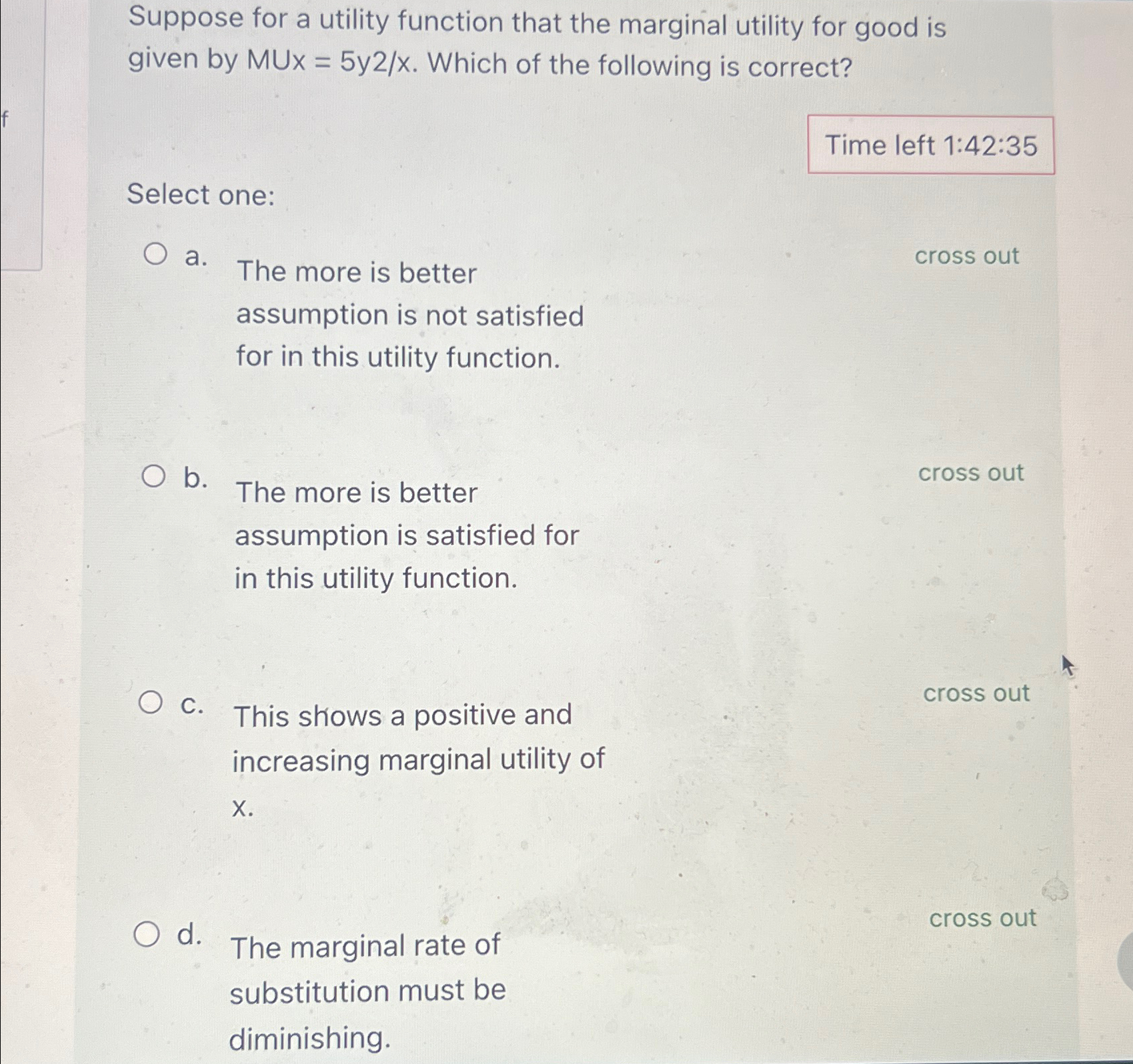 Solved Suppose for a utility function that the marginal | Chegg.com