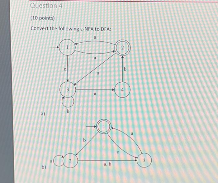 Solved Convert the following ε-NFA to DFA: | Chegg.com