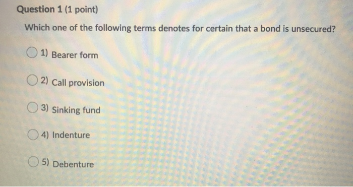 Solved Question 1 (1 point) Which one of the following terms | Chegg.com