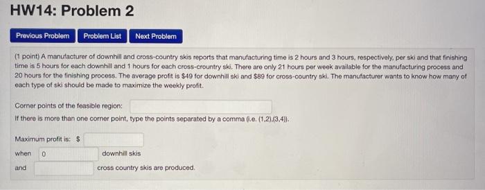 Solved HW14: Problem 1 Previous Problem Probler List Next | Chegg.com