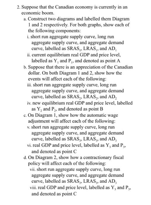 Solved IN CLASS ASSIGNMENT 4 1. Suppose that the Canadian | Chegg.com