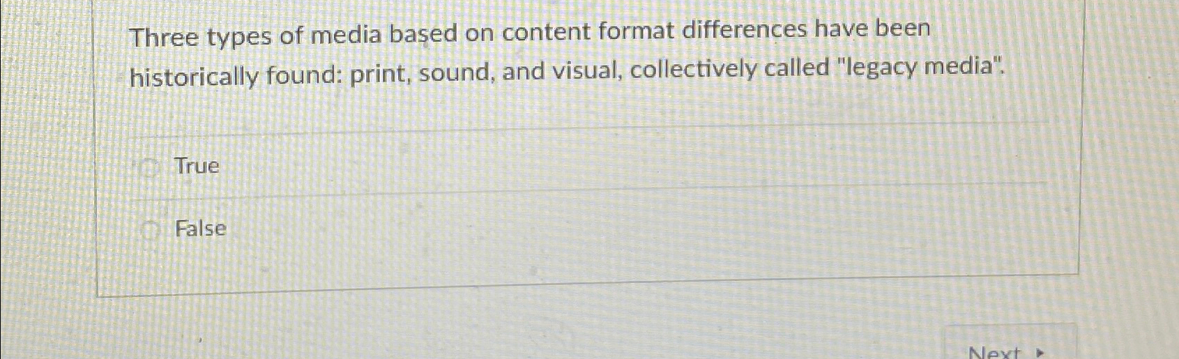 Solved Three types of media based on content format | Chegg.com