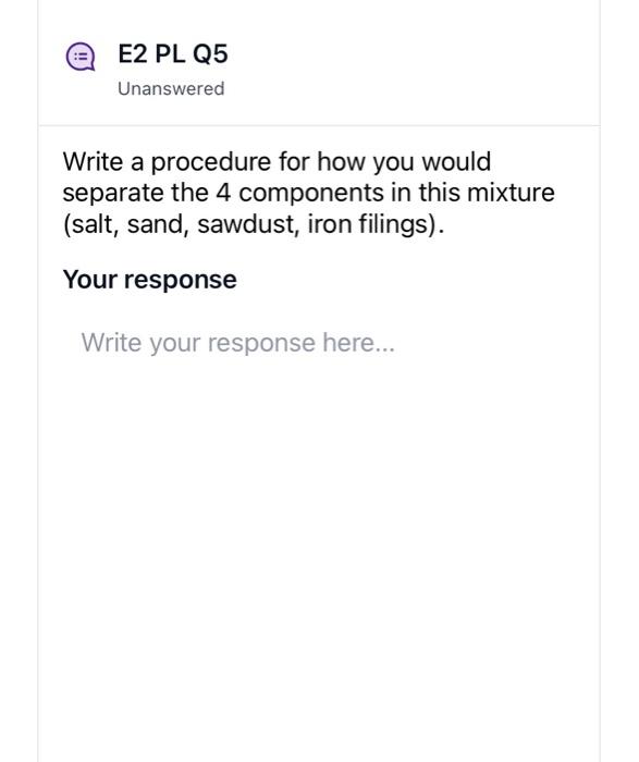 Solved E2 PL Q5 Unanswered Write a procedure for how you | Chegg.com