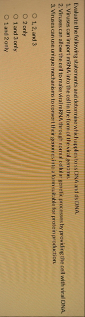 Solved Evaluate the following statements and determine which | Chegg.com