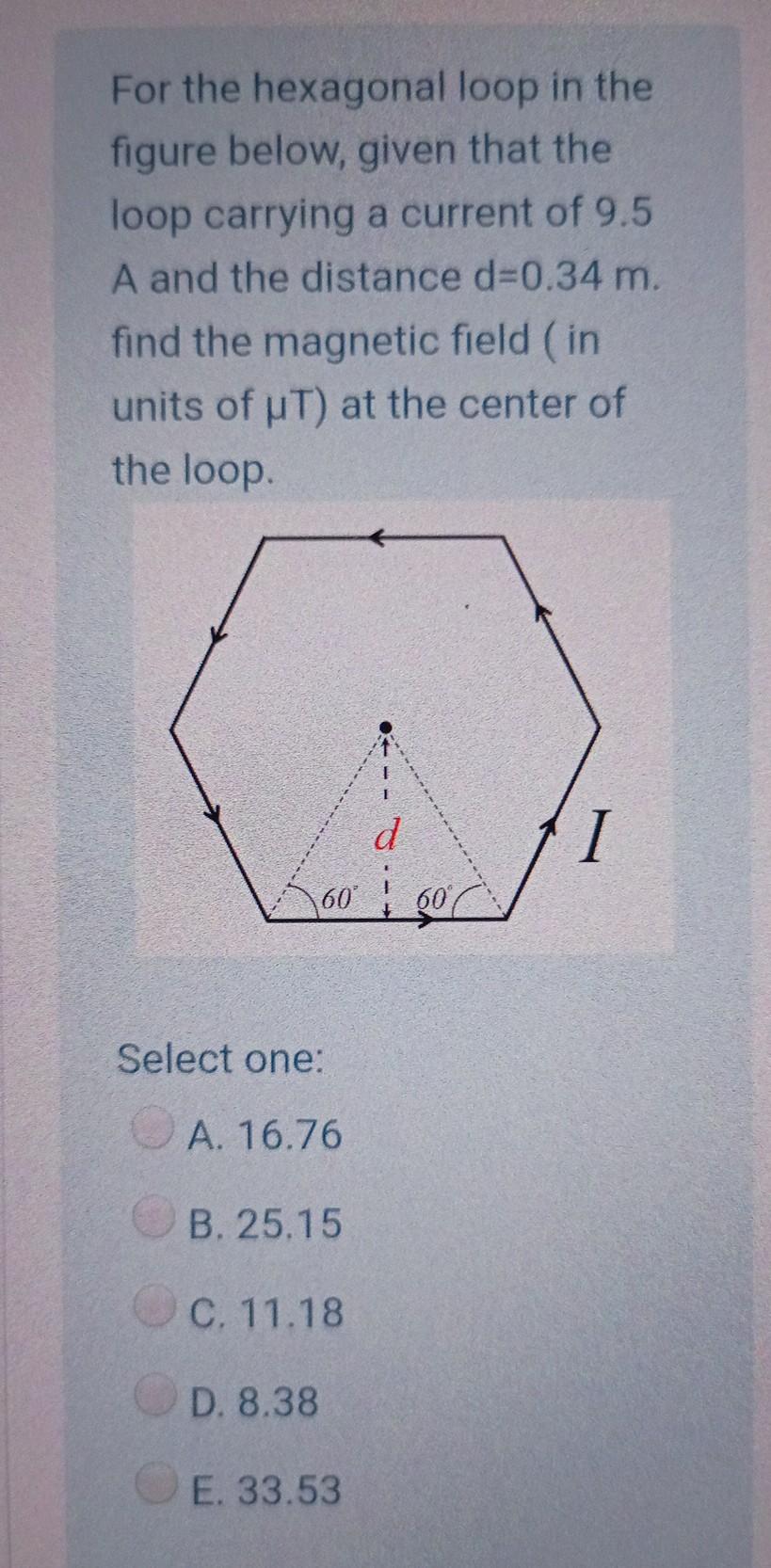 Solved For the hexagonal loop in the figure below, given | Chegg.com