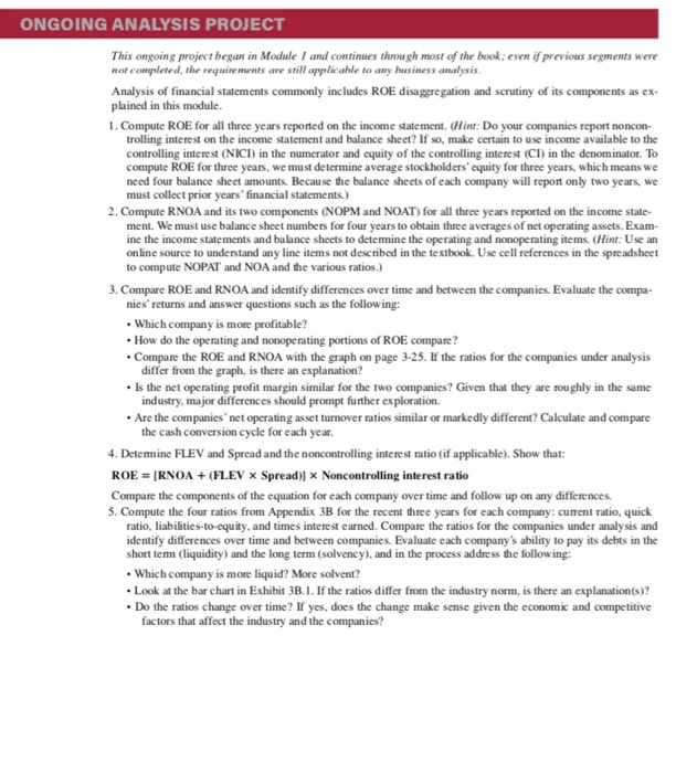 ONGOING ANALYSIS PROJECT An important part of | Chegg.com