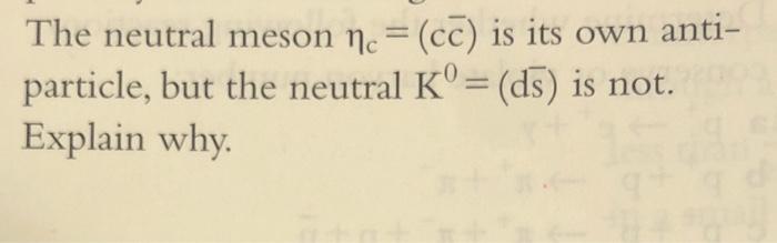 Solved The neutral meson 7c =(cc) is its own anti- particle, | Chegg.com