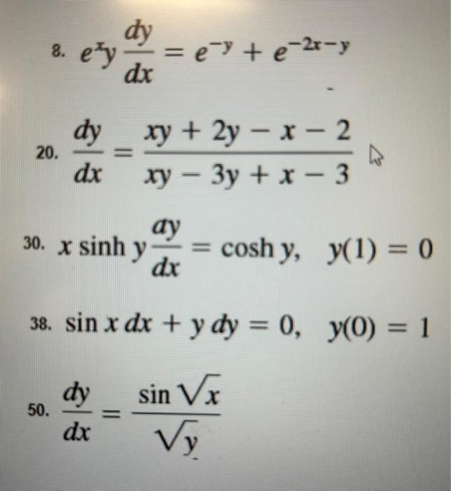 solved-8-exydxdy-e-y-e-2x-y-20-dxdy-xy-3y-x-3xy-2y-x-2-30-chegg