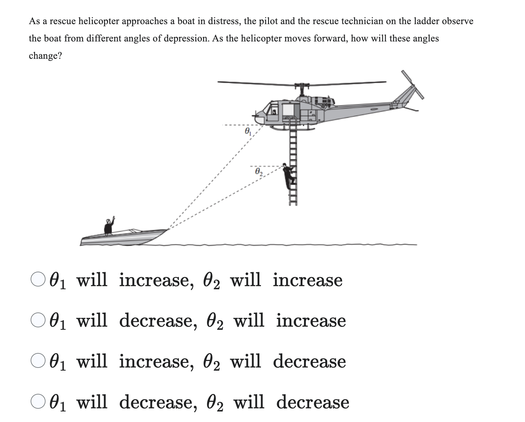 Solved As a rescue helicopter approaches a boat in distress, | Chegg.com