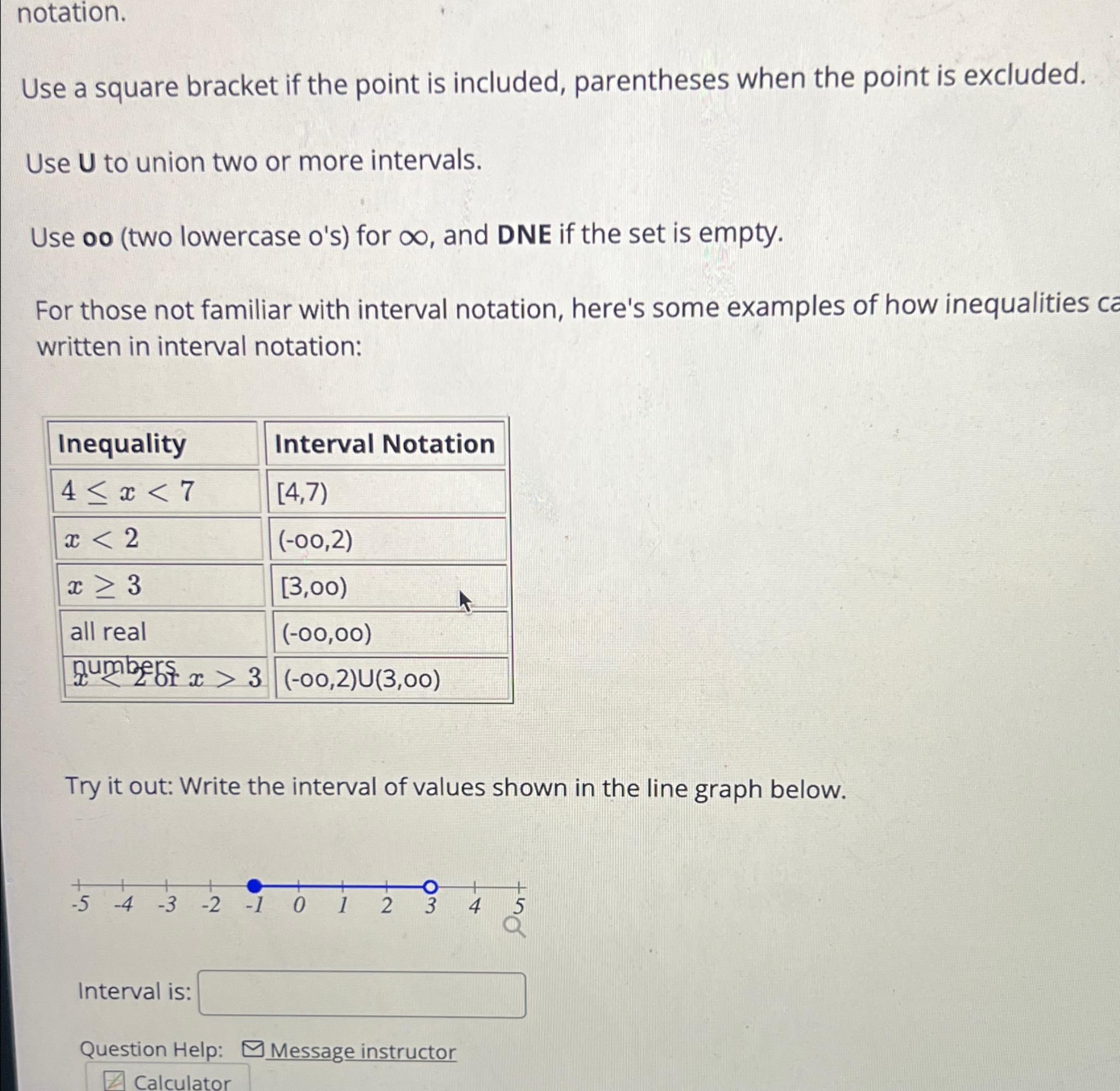 Solved notation.\\nUse a square bracket if the point is | Chegg.com