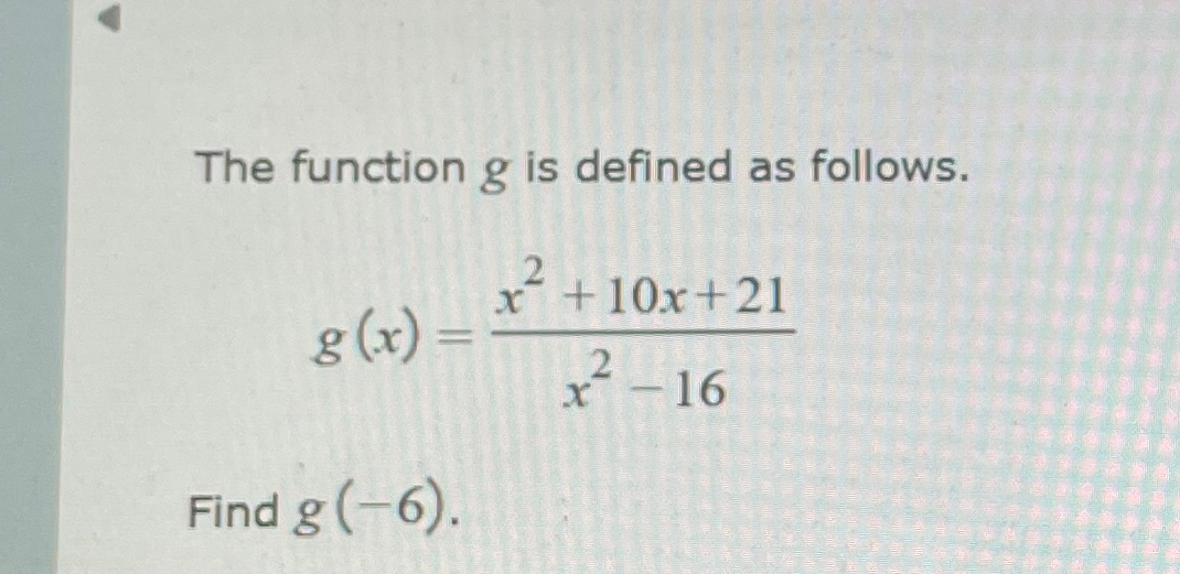 Solved The function g ﻿is defined as | Chegg.com