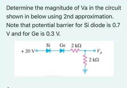 Solved Determine the magnitude of Va in the circuit shown in | Chegg.com