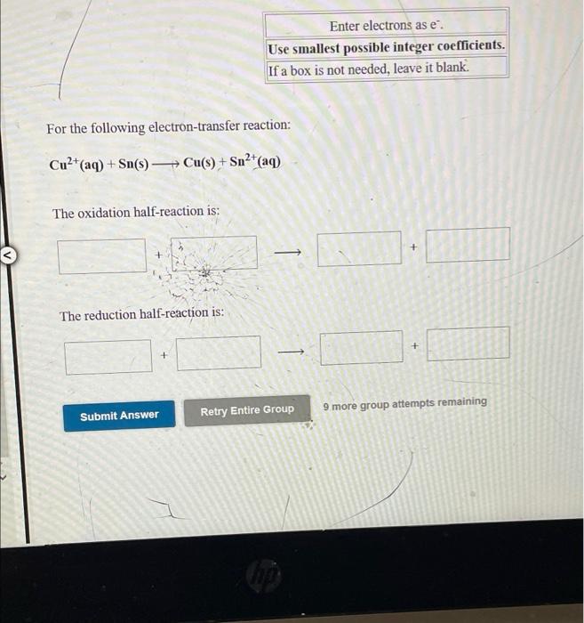 Solved Enter electrons as e. Use smallest possible integer | Chegg.com