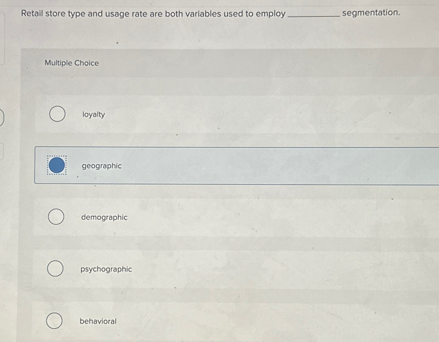 Solved Retail store type and usage rate are both variables | Chegg.com