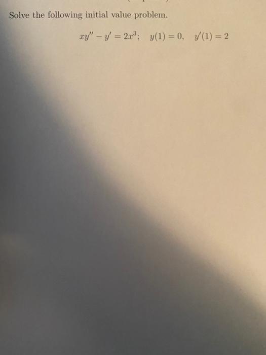 Solved Solve the following initial value problem. | Chegg.com