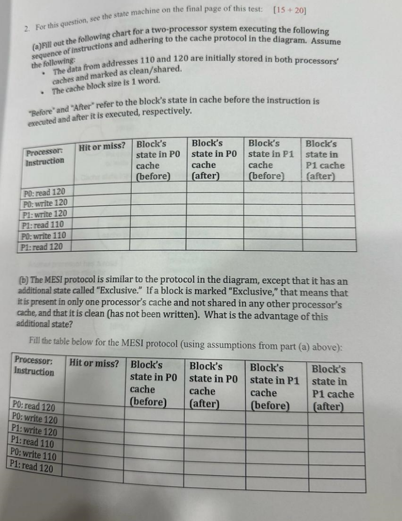Solved For this question, see the state machine on the final | Chegg.com