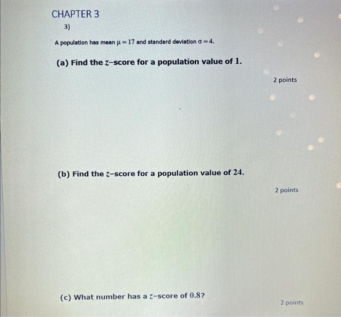 Solved A population has mean μ=17 and standard deviation | Chegg.com