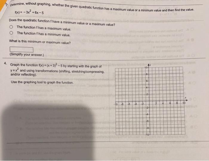 Solved 3. Determine, without graphing, whether the given | Chegg.com