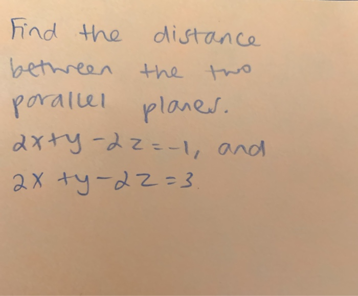 Solved Find the distance between the two parallel planes. | Chegg.com