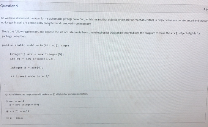 Solved Question 9 4p As we have discussed, Java performs | Chegg.com