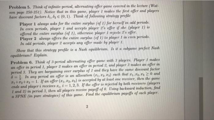 Solved ECN 614 An Introduction to Game Theory Problem Set 2 | Chegg.com