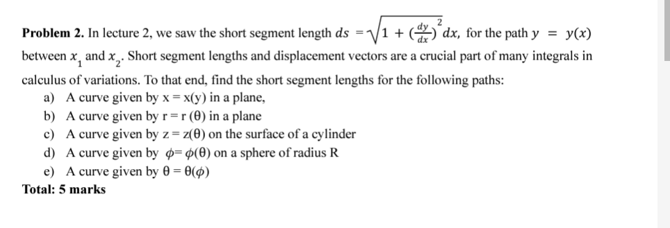 Solved Problem 2. ﻿In lecture 2, ﻿we saw the short segment | Chegg.com