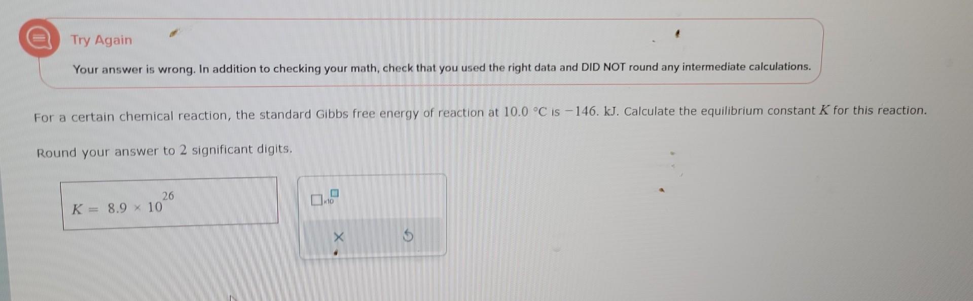 Solved check your math every time it is wrong I lose | Chegg.com