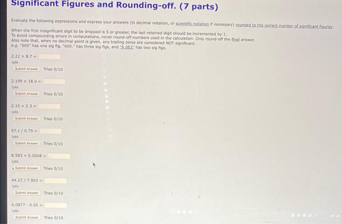 Solved Evaluate the following expressions and express your | Chegg.com