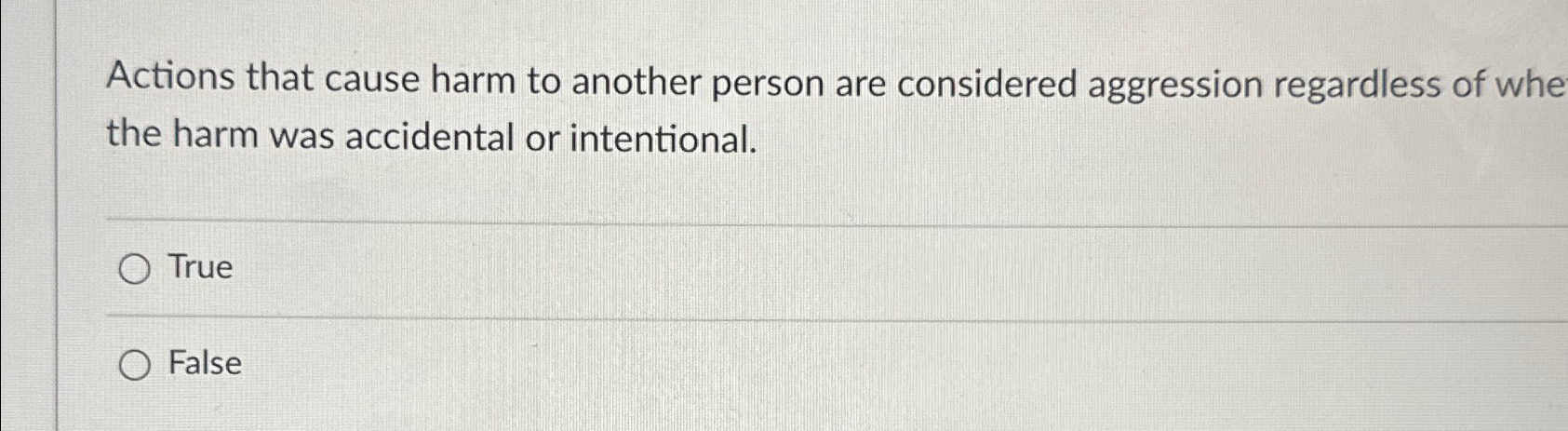 Solved Actions that cause harm to another person are | Chegg.com