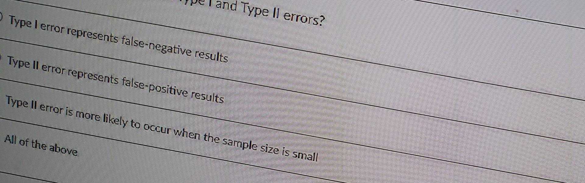 Solved which of the following is true of type I and type II | Chegg.com