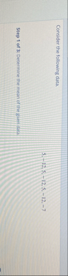 Solved Consider the following data. | Chegg.com