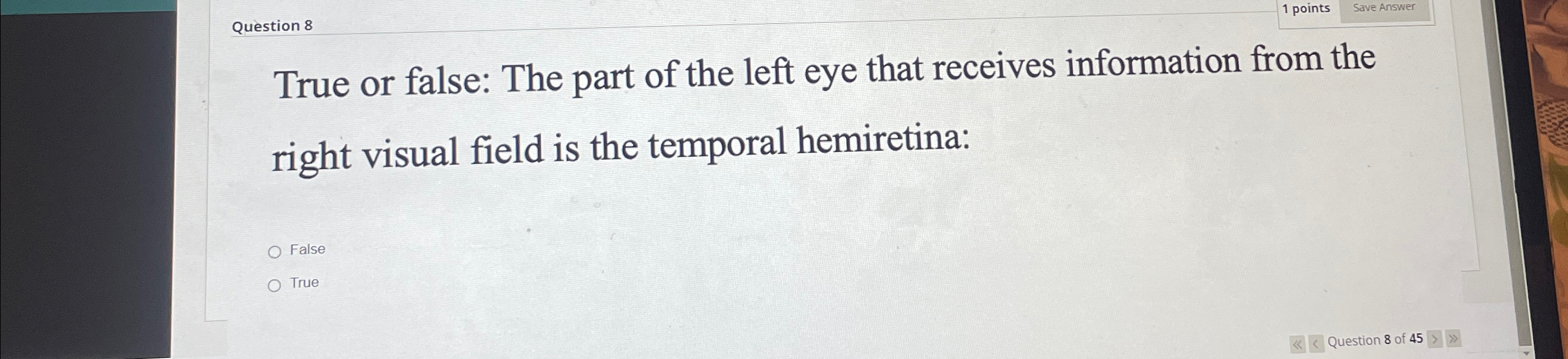 Solved Question 81 ﻿pointsTrue or false: The part of the | Chegg.com