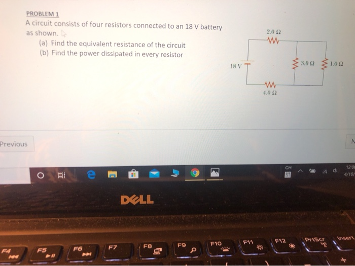 Solved PROBLEM 1 A circuit consists of four resistors | Chegg.com