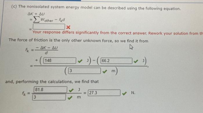 Solved = (c) The nonisolated system energy model can be | Chegg.com