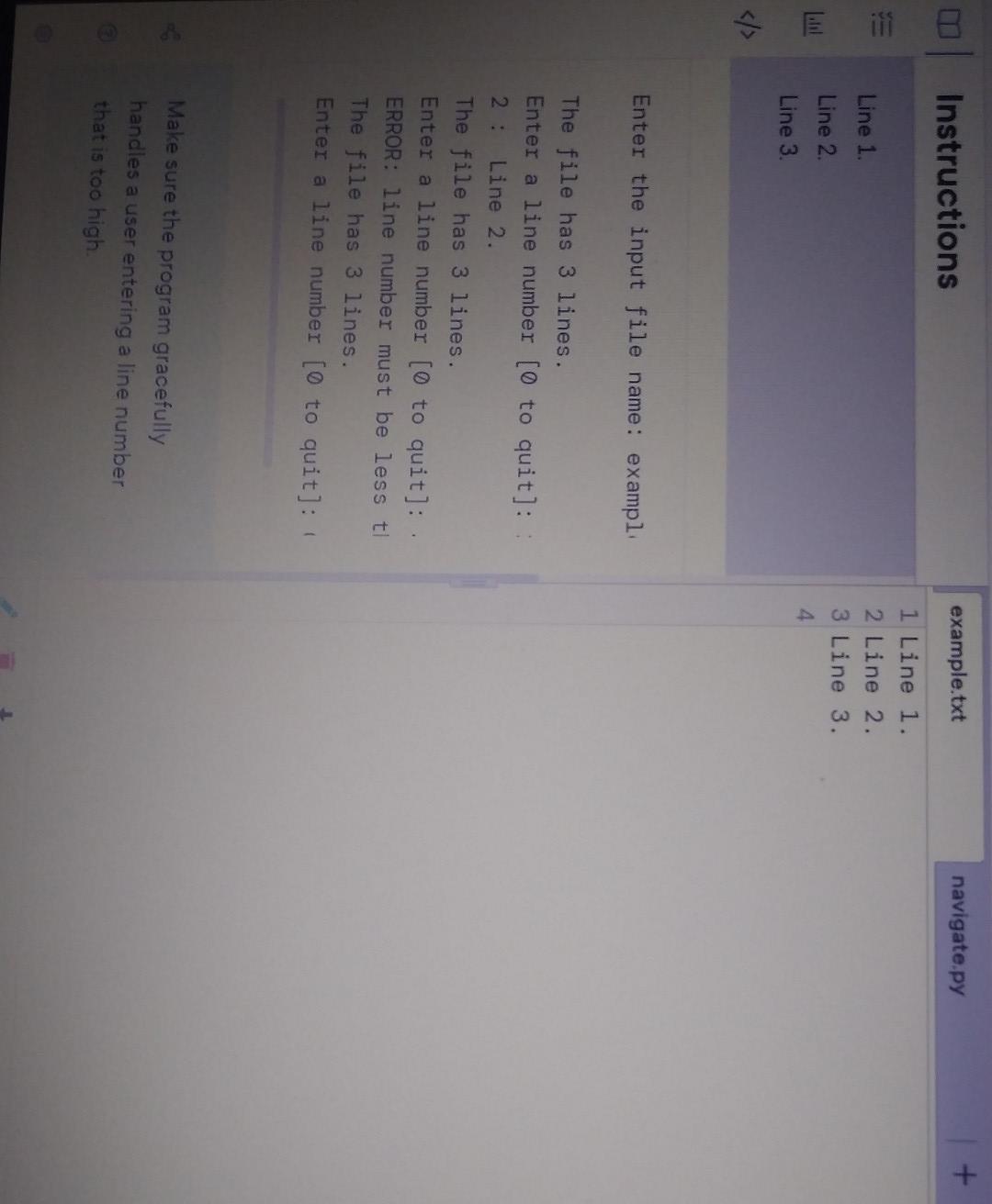 Solved Write a program that allows the user to navigate the | Chegg.com
