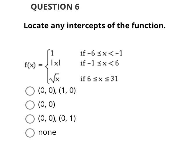 Solved Locate Any Intercepts Of The Function 
