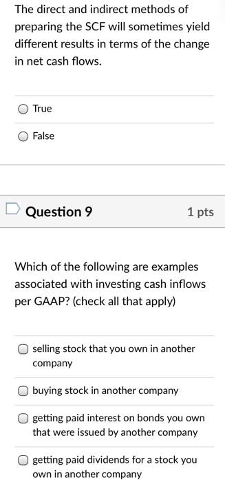 Solved The direct and indirect methods of preparing the SCF | Chegg.com