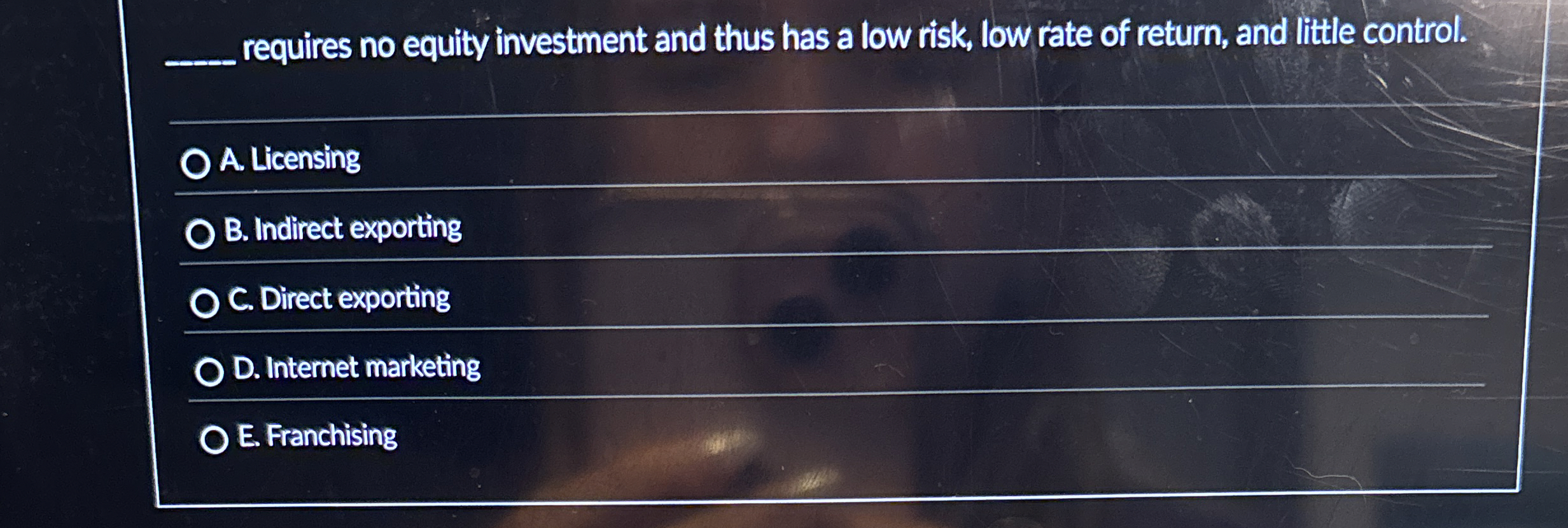Solved q, ﻿requires no equity investment and thus has a low | Chegg.com