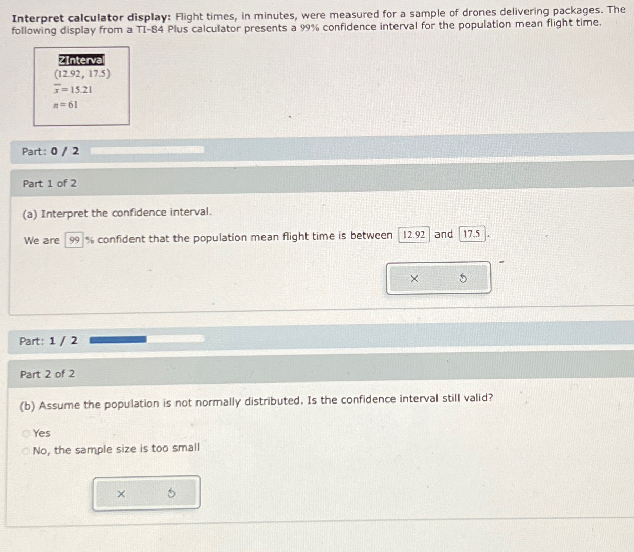 Solved Interpret calculator display: Flight times, in | Chegg.com