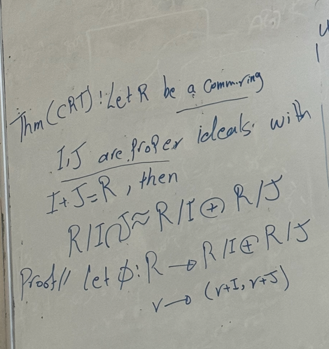 Thm(CRT)! ﻿Let R ﻿be a comm.ring)1.5 ﻿are.froper | Chegg.com