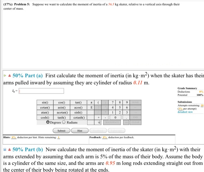 Solved (17%) Problem 5: Suppose we want to calculate the | Chegg.com