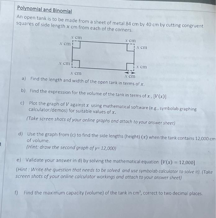 Solved Need help with D, C, e and F Pease Q1 Polynomial and | Chegg.com