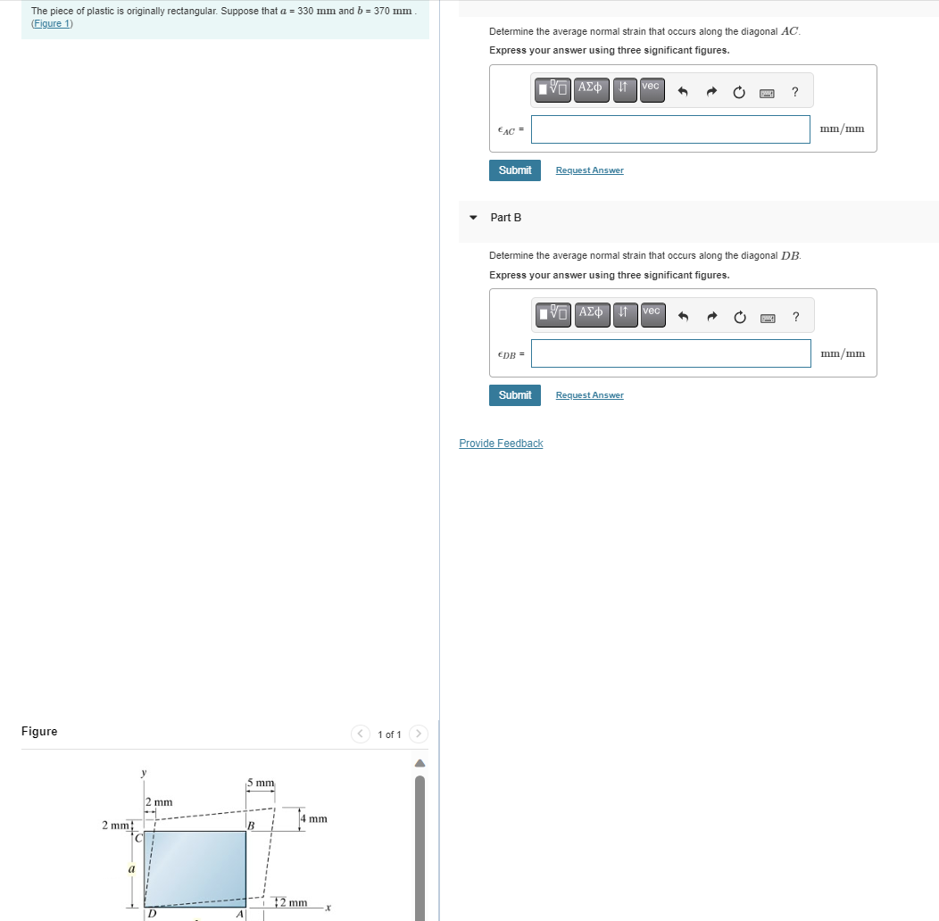 Solved The piece of plastic is originally rectangular. | Chegg.com