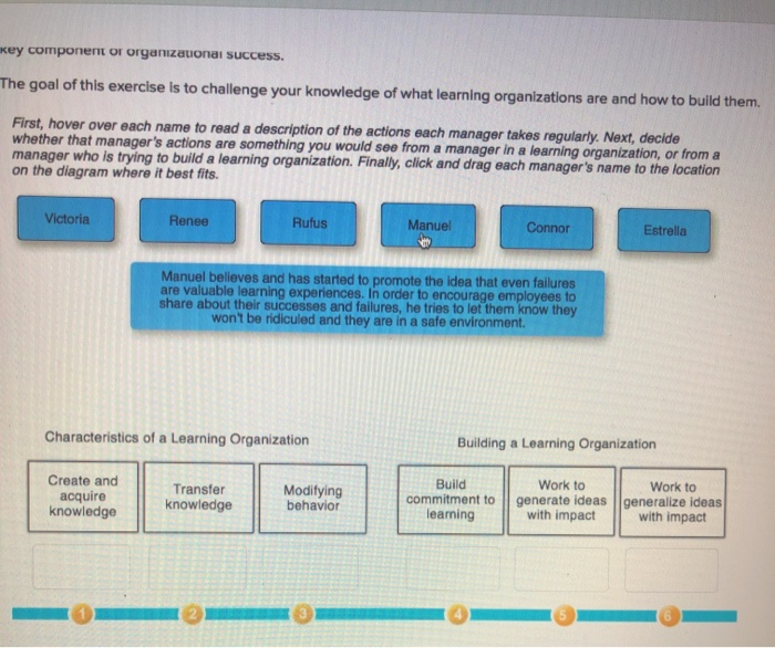 Solved The Learning Organization A learning organization is | Chegg.com