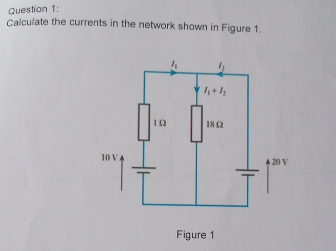 Solved Question 1:Calculate the currents in the network | Chegg.com