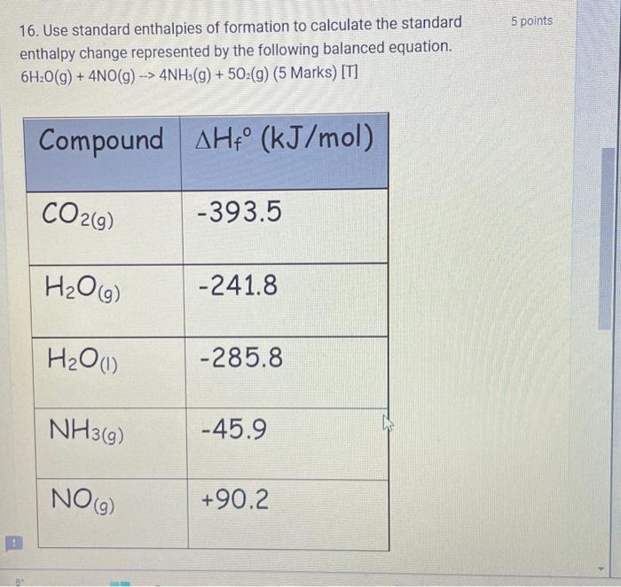 Solved 16. Use standard enthalpies of formation to calculate | Chegg.com Solved 16. Use standard enthalpies of formation to calculate | Chegg.com