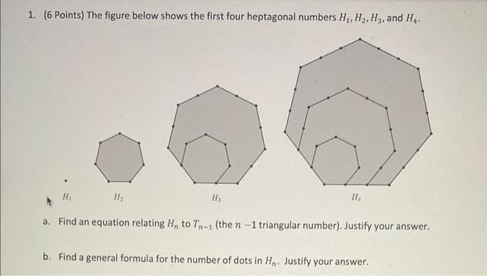Solved 1. (6 Points) The figure below shows the first four | Chegg.com