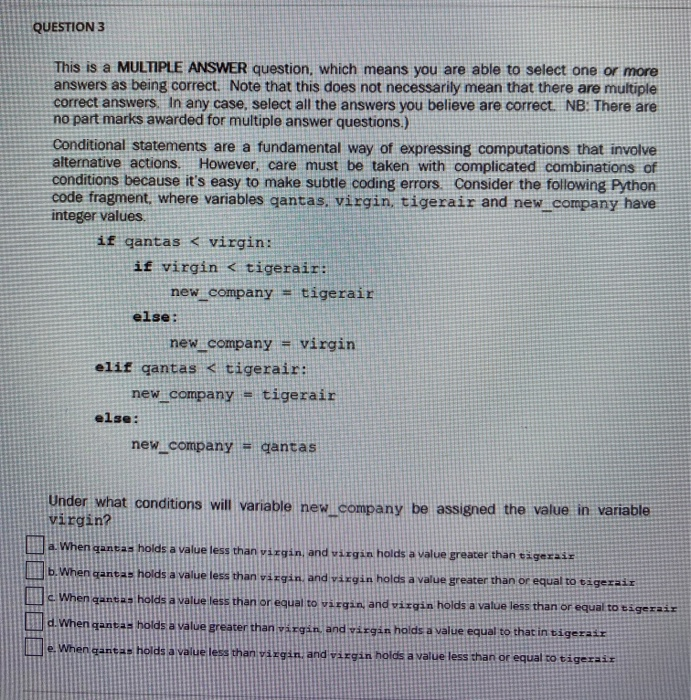 Solved QUESTION 3 This is a MULTIPLE ANSWER question, which | Chegg.com